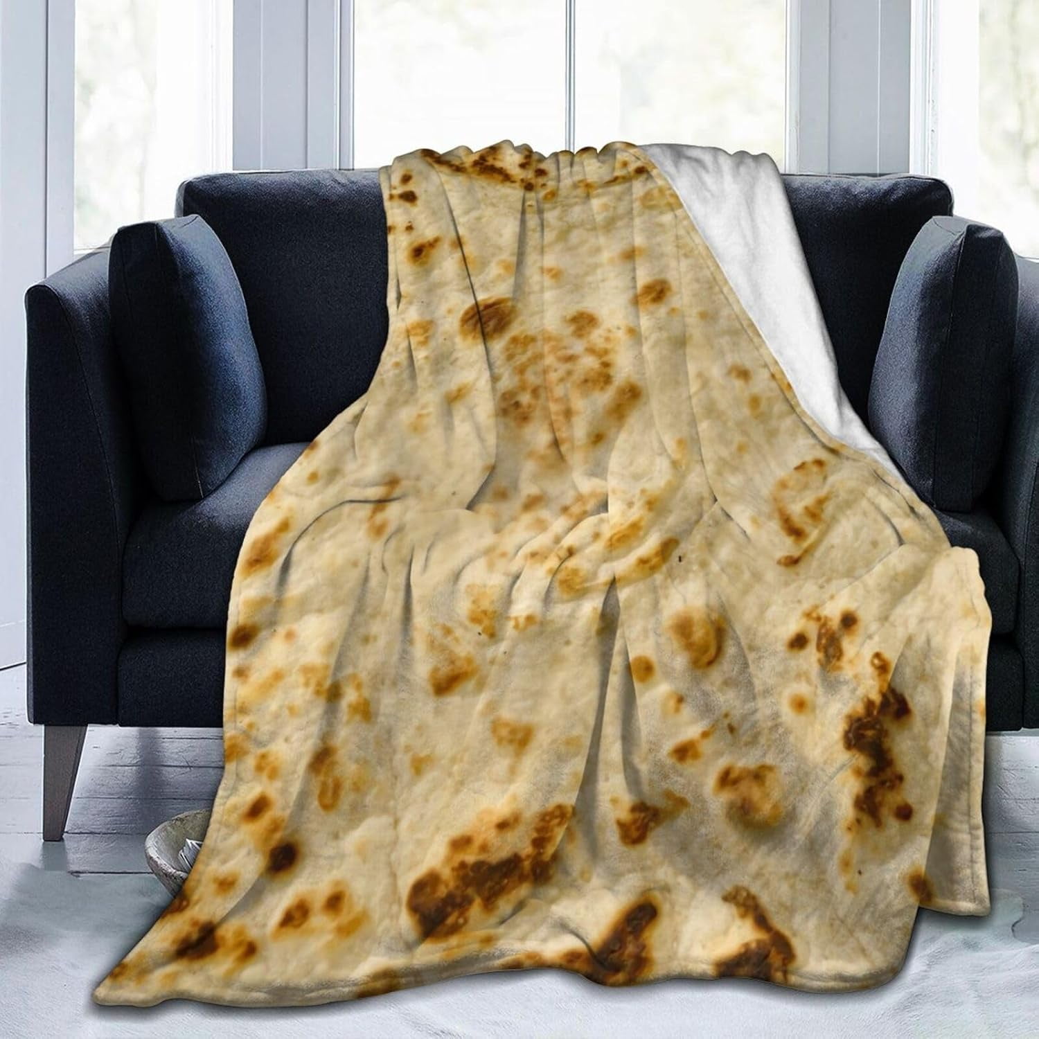 Burritos, Giant Tortilla Blanket Throw Blanket Ultra-Soft Cozy Micro Fleece Blanket for Sofa ...