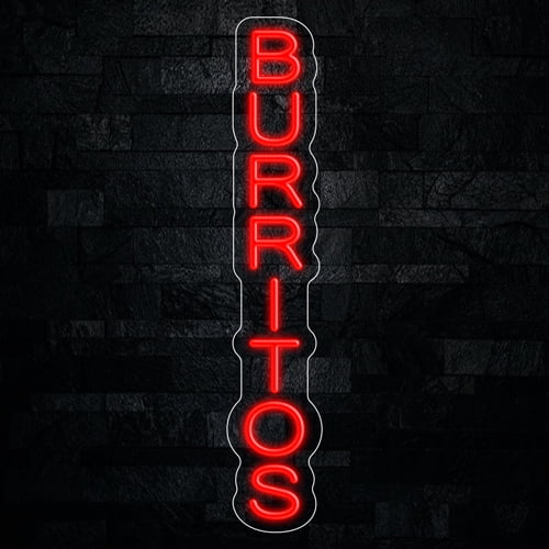 Burritos Neon LED Sign 5"L x 27"H #32973 - Walmart.com