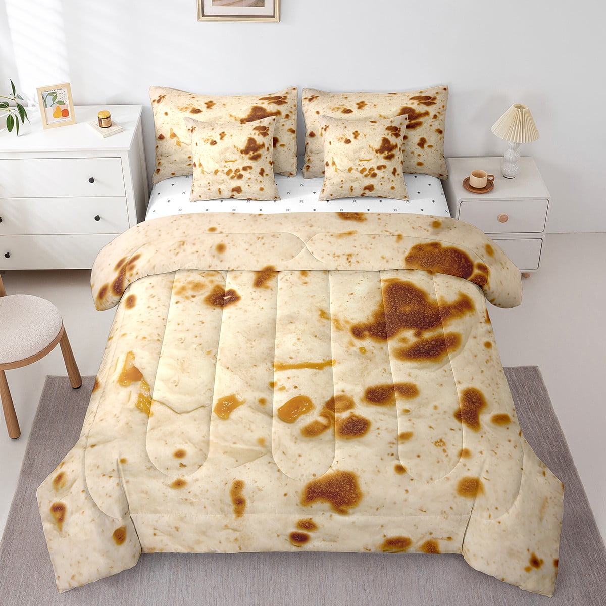 Burritos Print Full Size Comforter Set,Yummy Tortilla 7 Pieces Full ...