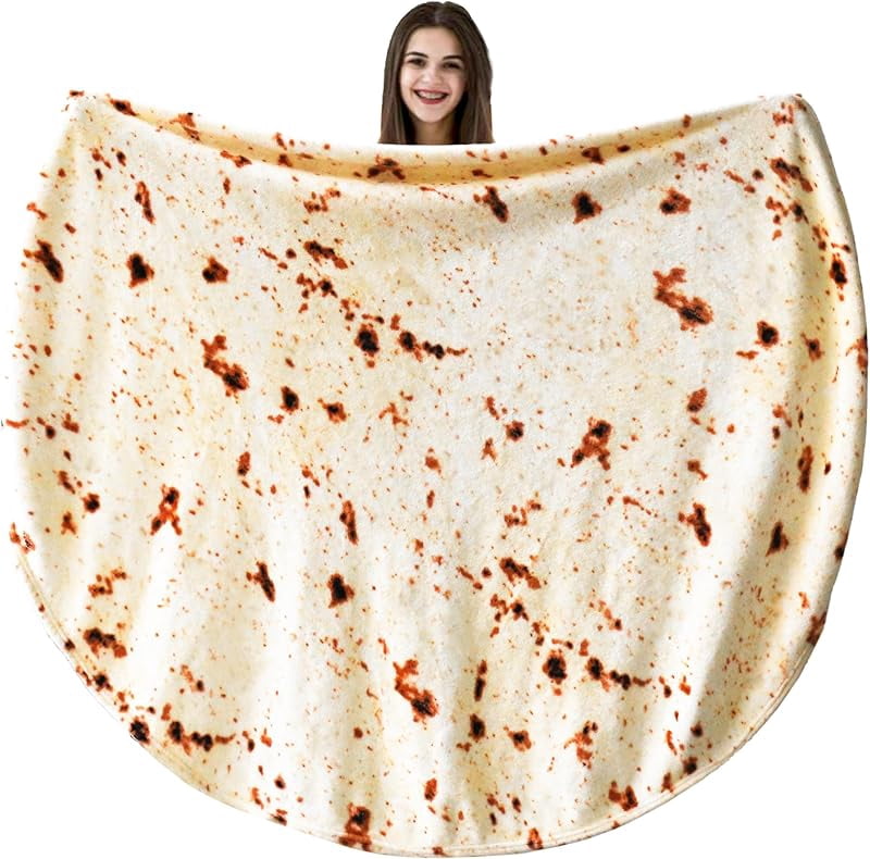 Burritos Tortilla Blanket Throw Size(Beige), Giant Realistic Funny Food ...