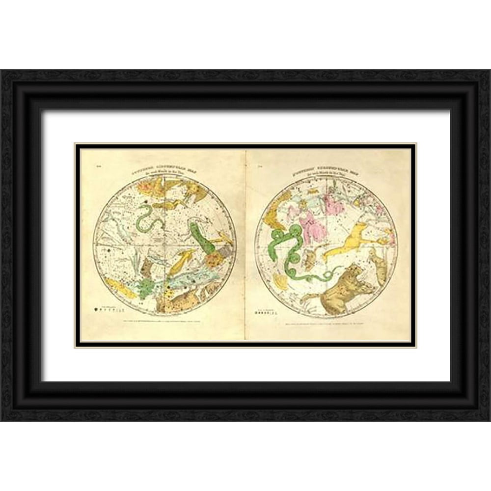 Burritt, Elijah 14x10 Black Ornate Wood Framed with Double Matting ...