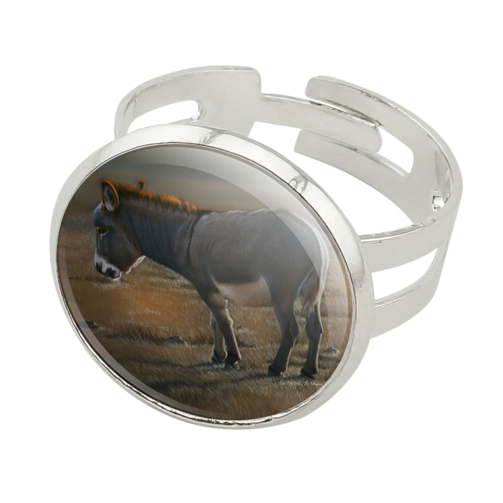 Burro Small Donkey Silver Plated Adjustable Novelty Ring - Walmart.com