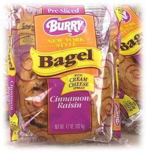 Burry Foodservice Thaw and Sell Sliced Cinnamon Raisin Bagel, 4.67 ...