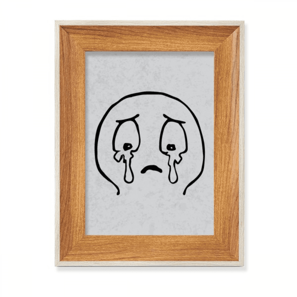 Burst Into Tears Black Happy Pattern Desktop Wooden Photo Frame Display ...
