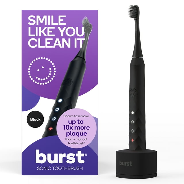 Burst Sonic Electric Toothbrush for Adults, 3 Modes, Soft Bristles ...