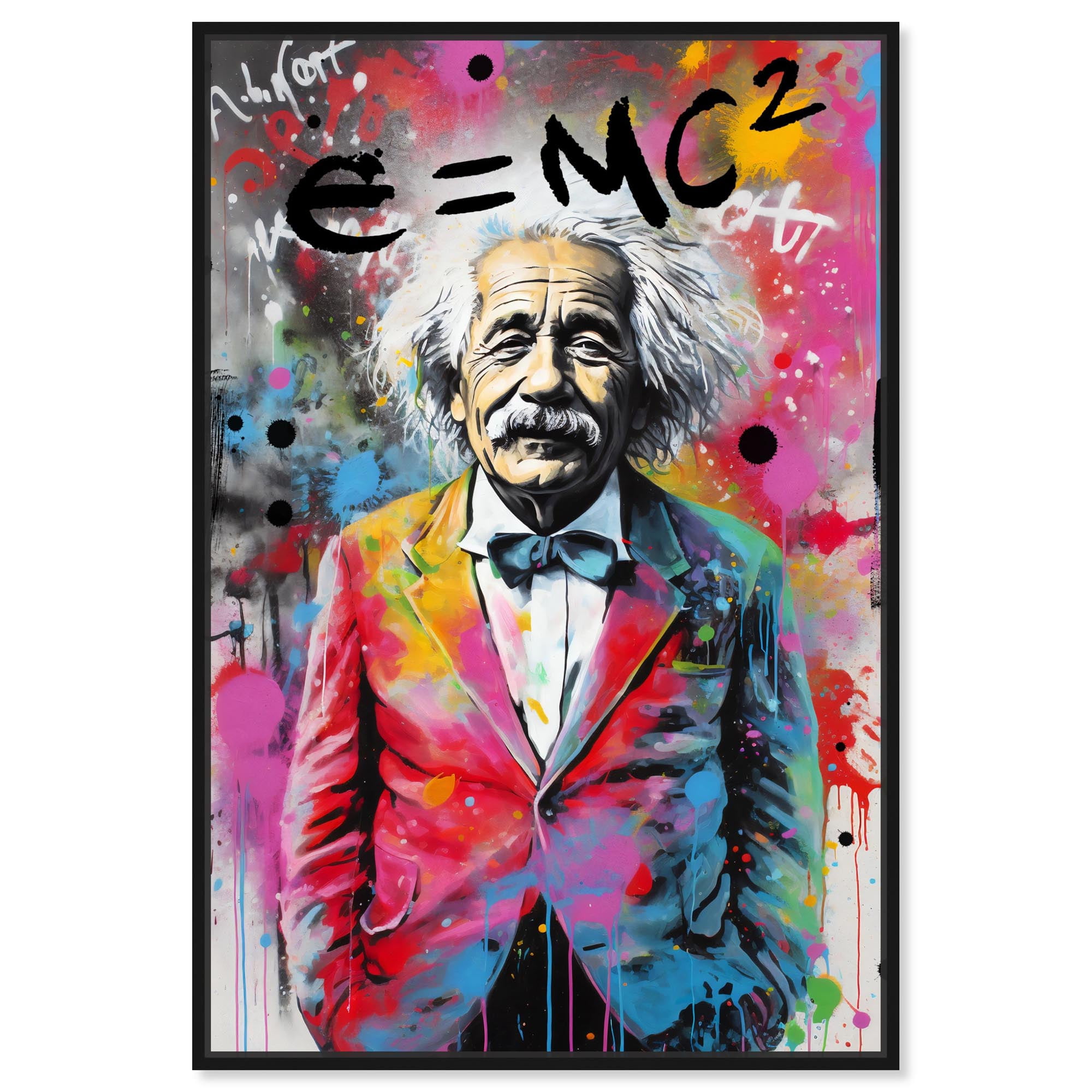 Burst of Genius Canvas Urban Graffiti Wall Art by Notoriart, Black Frame, 24" x 36" - Walmart.com