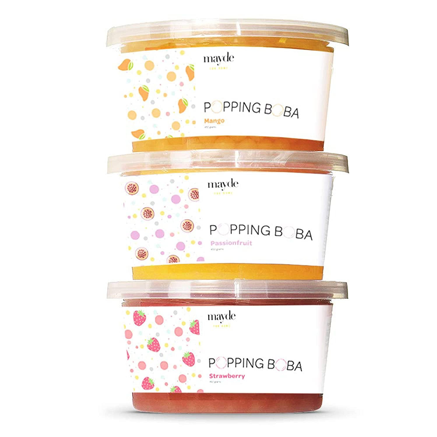Bursting Popping Boba Pearls, Strawberry, Mango, Passion Fruit - 3 ...