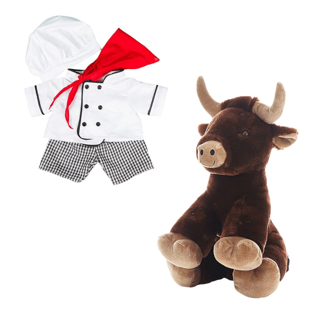 Burt the Bull Plush Toy in Chef Costume - 16 inch Culinary Stuffed ...
