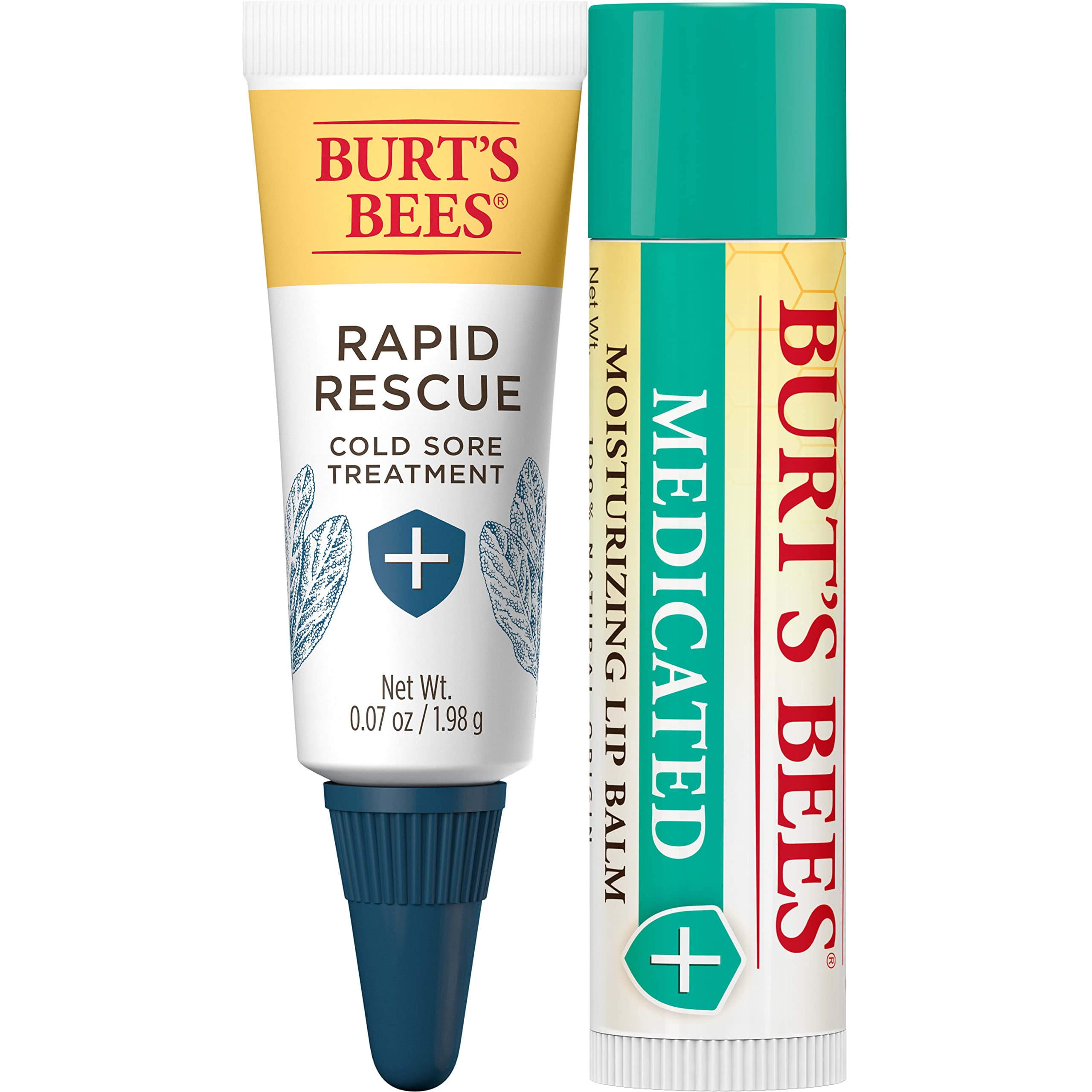 Burt,S Bees Lip Balm, Moisturizing Cold Sore Lip Care Treatments Bundle - Rapid Rescue And ...