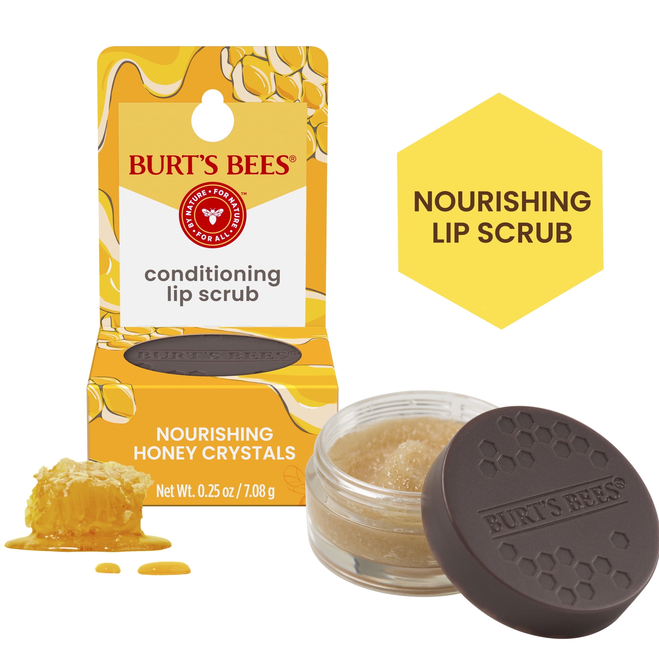 Burt's Bees 100% Natural Lip Scrub, Exfoliating Honey Crystals ...