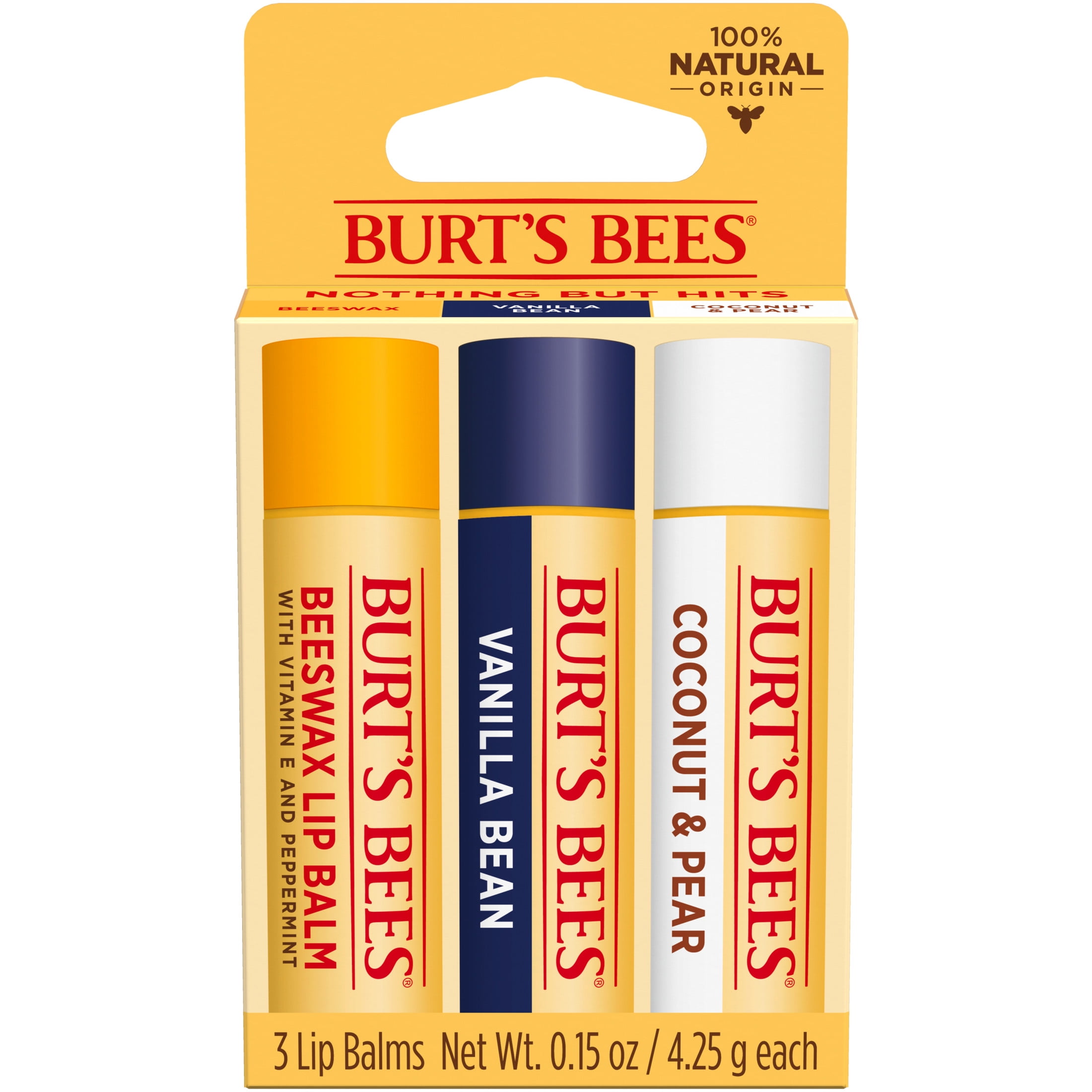 Burt's Bees 100% Natural Origin Moisturizing Lip Balm, Nothing But Hits ...