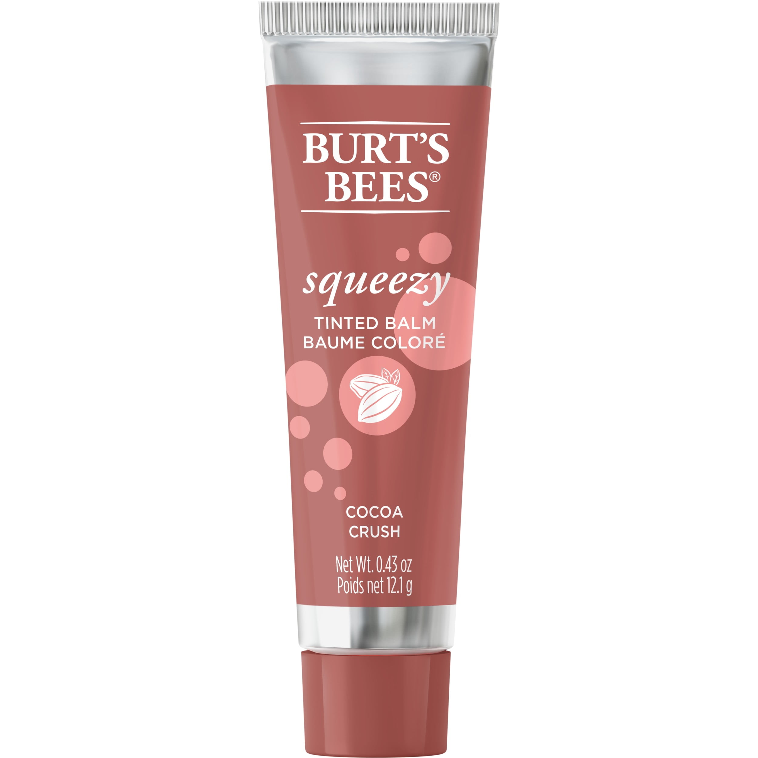 Burt's Bees Squeezy Cocoa Crush Tinted Lip Balm, 1-Pack, 0.43 oz ...