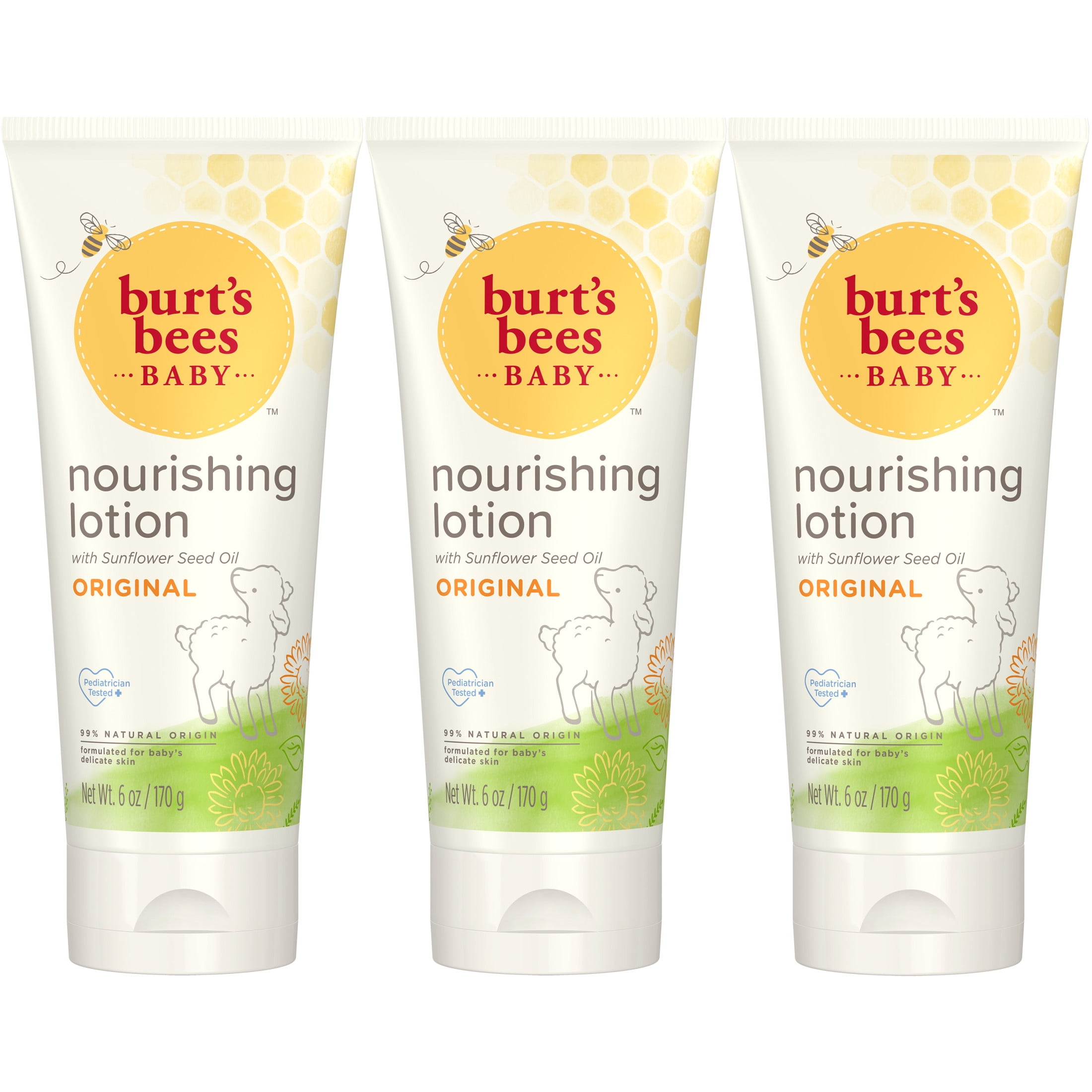 Burt's Bees, Baby Nourishing Lotion, 6 Oz, Original Scent Pack of 3 ...