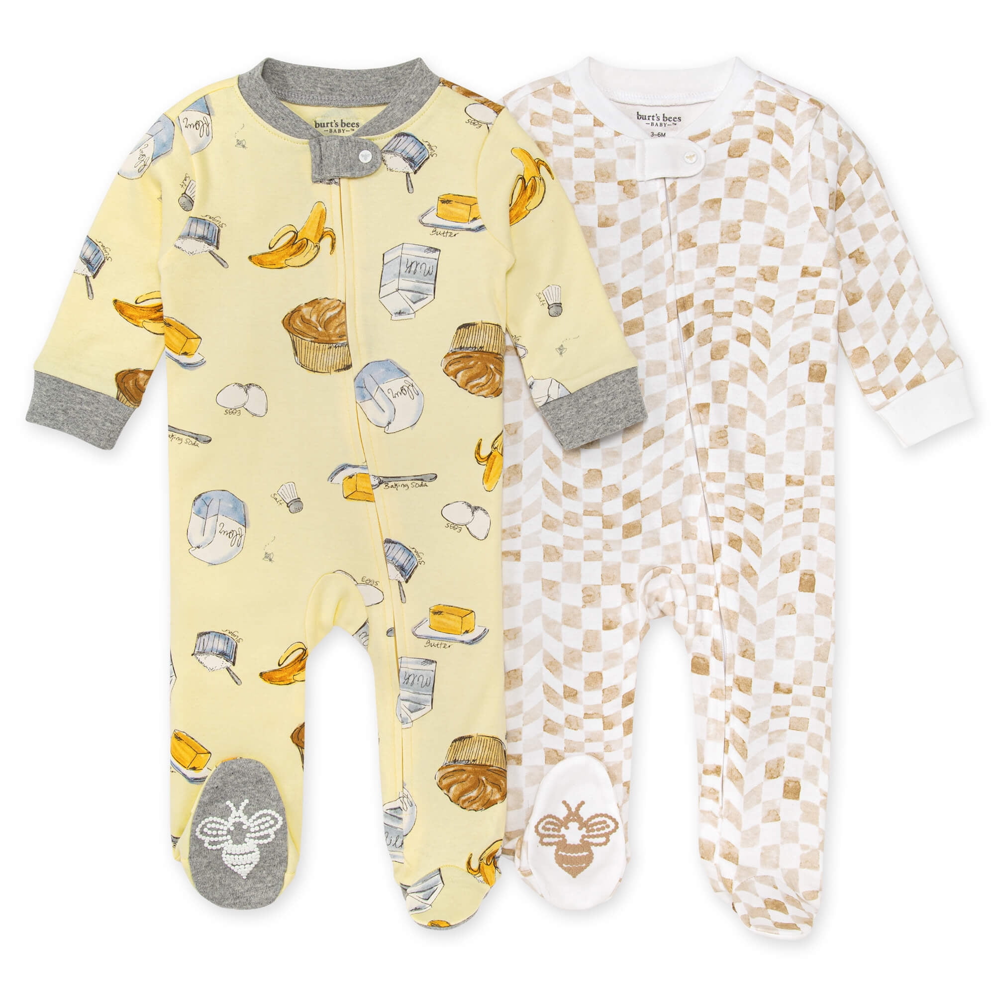 Burt's Bees Baby Organic Cotton Sleepers 2 Pack, Sizes Newborn-6/9M ...