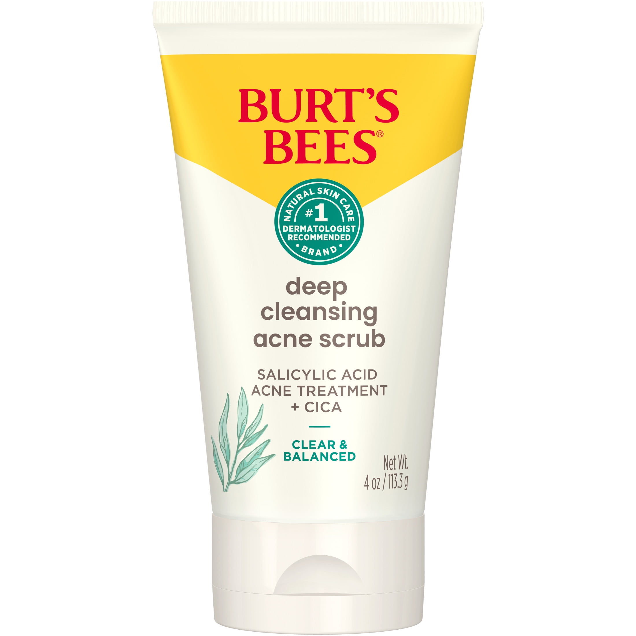 Burts Bees Clear and Balanced Deep Cleansing Acne Face Scrub, 4 Oz HSA ...