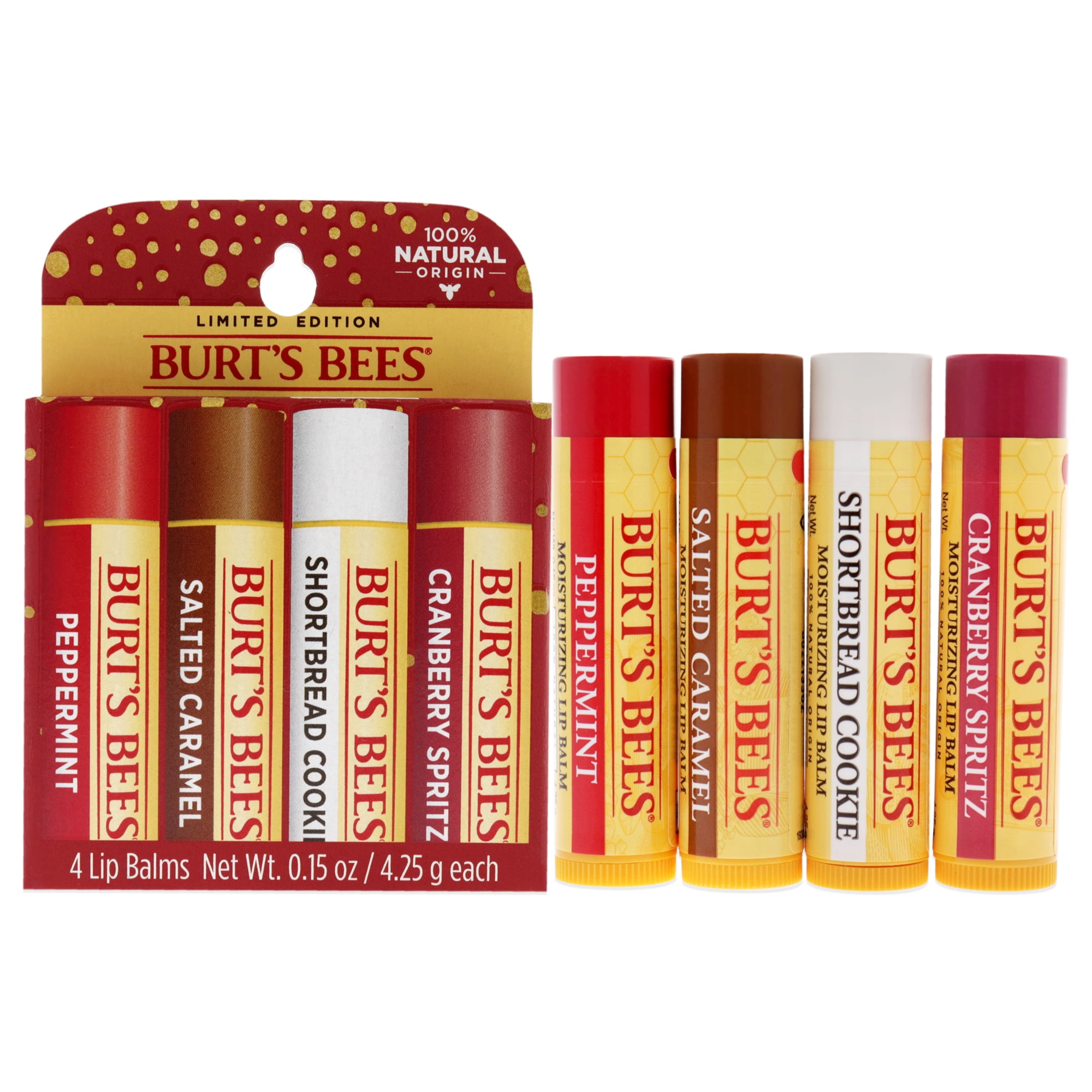 Burt's Bees Festive Holiday Gift Set, 100% Natural Lip Balm Variety ...