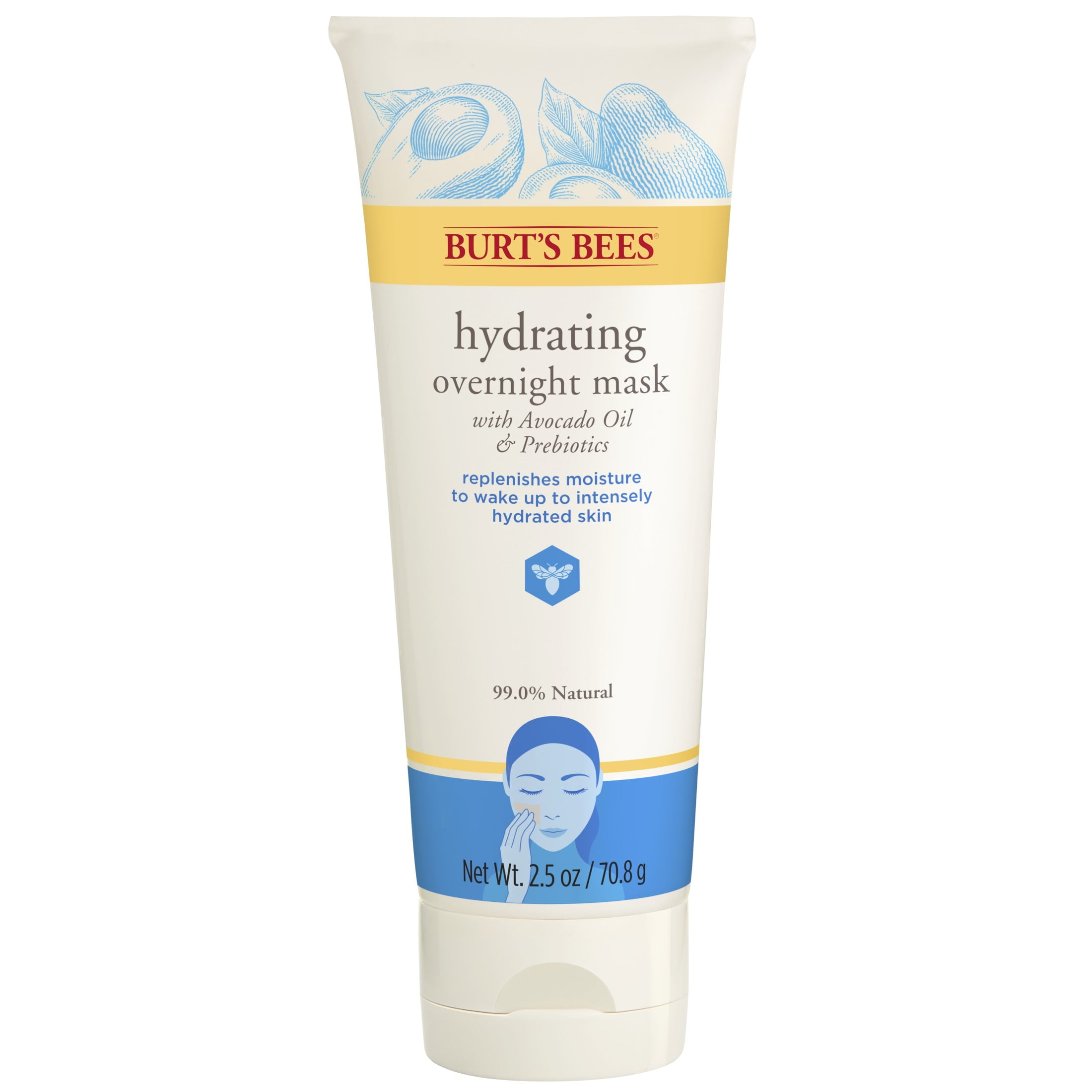 Burt's Bees, Hydrating Overnight Mask, 2.5 fl oz, Natural Skincare ...
