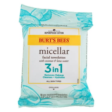 Burt's Bees 3-Pack Micellar Facial Towelettes With Coconut and Lotus ...
