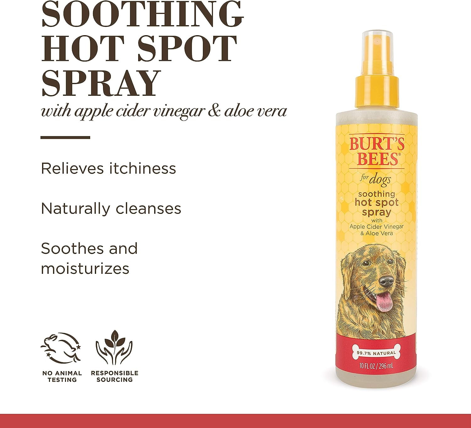 Burt's Bees Natural Pet Care Soothing Hot Spot Spray for Dogs, 10 oz ...