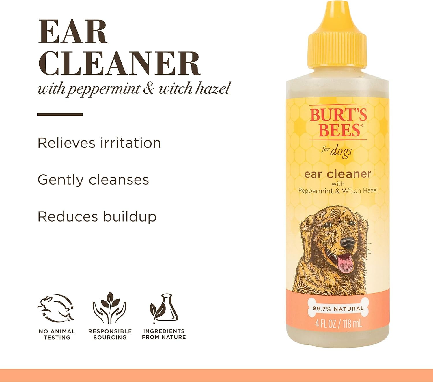 Burt's Bees Natural Pet Care Ear Cleaner for Dogs and Puppies ...
