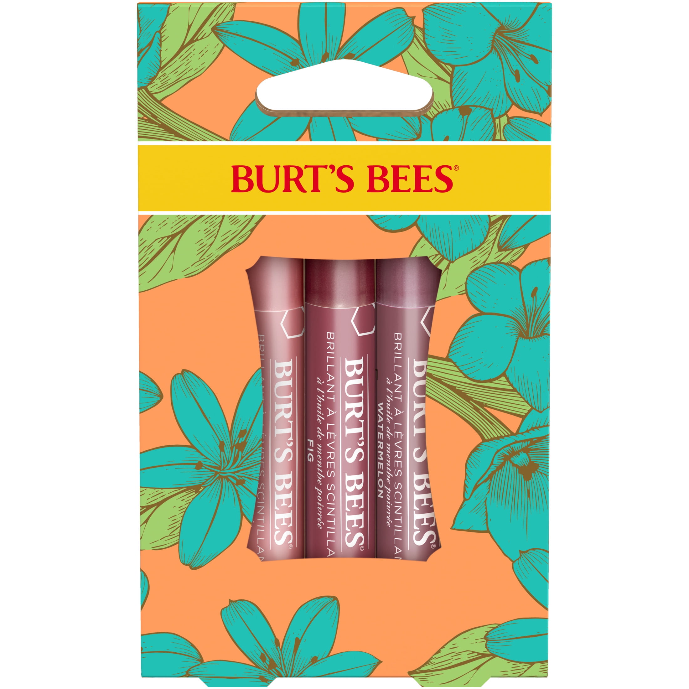 Burt's Bees Lip Shimmer Gift Set, Petal Kisses, Natural Origin Lip Care ...