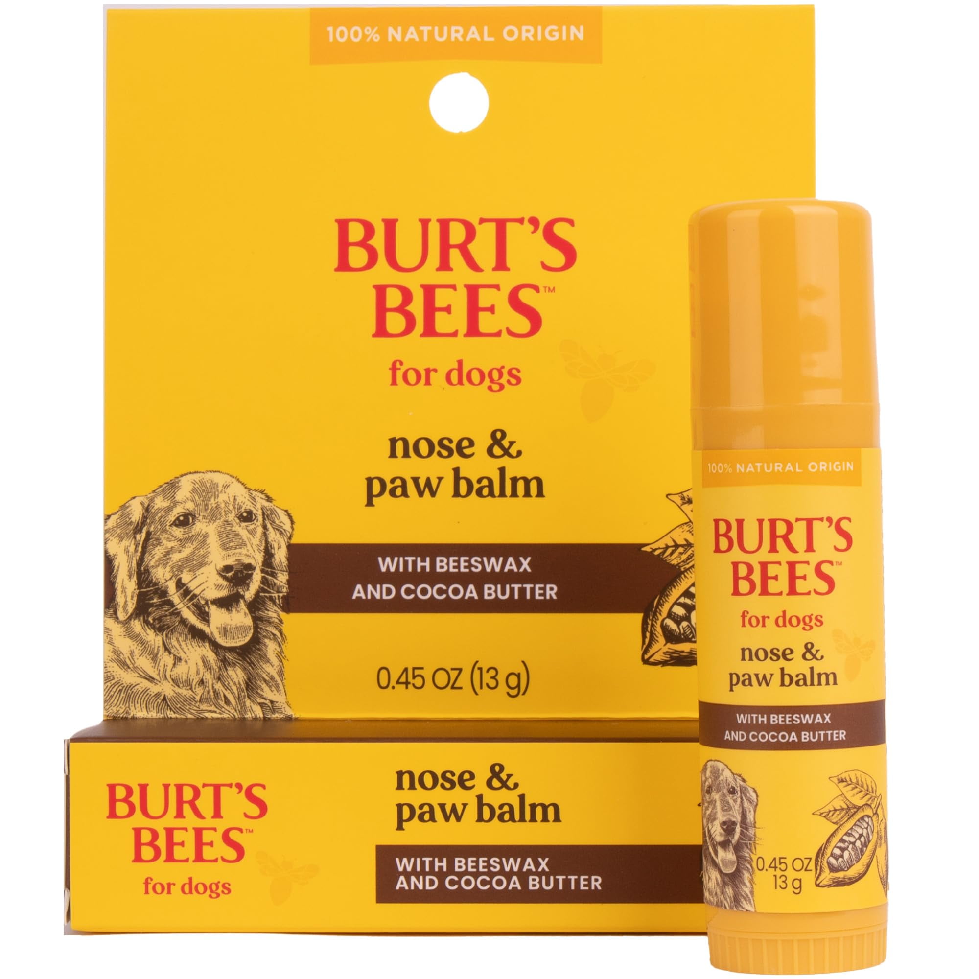 Burt's Bees for Pets DMF15 Nose and Paw Balm with Beeswax and Cocoa ...