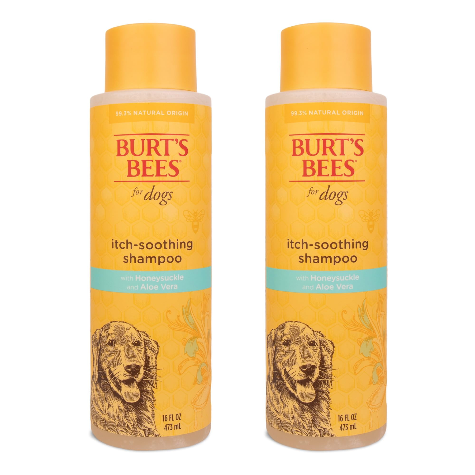 Burt's Bees for Pets Itch Soothing Shampoo with Honeysuckle, 2pk, 95% ...