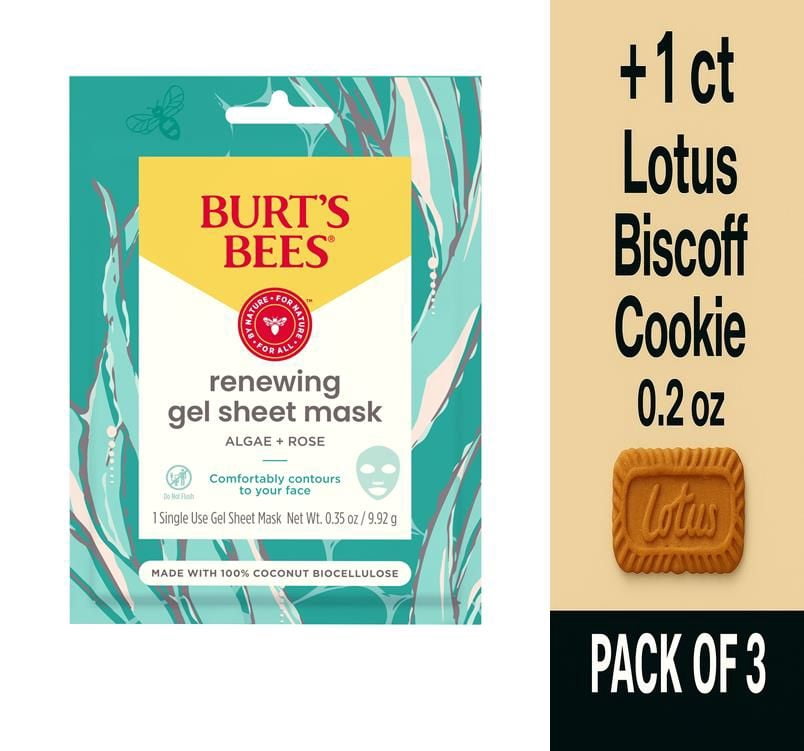Burt's Bees Renewing Biocellulose Gel Mask - Rose & Algae Extract ...