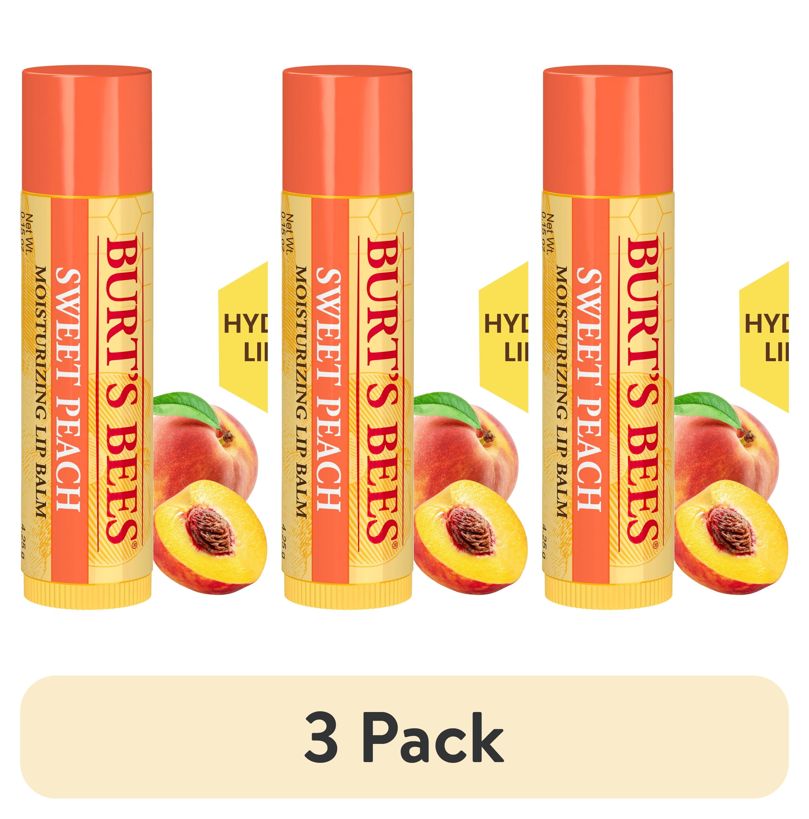 (3 pack) Burt's Bees Sweet Peach Lip Balm, 1-Pack, 0.15 oz. - Walmart.com