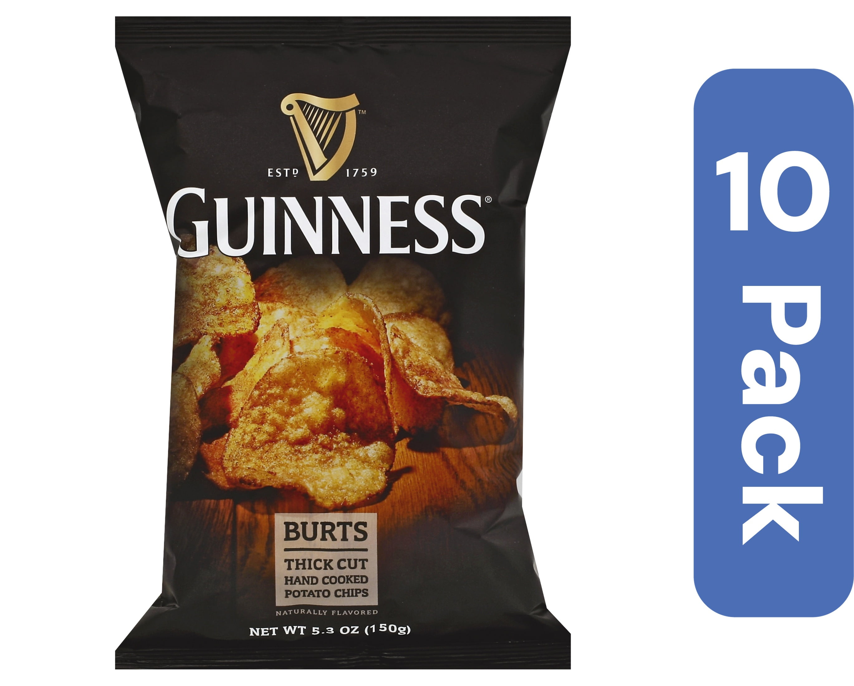 Burt's Potato Chips Guinness Stout 5.3 oz (Pack Of 10) - Walmart.com