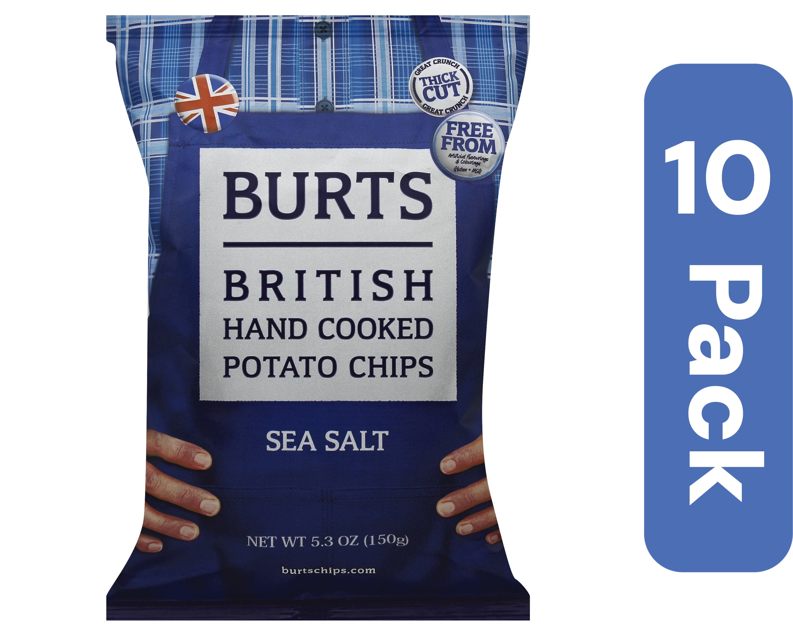 Burt's Potato Chips Sea Salt 5.3 oz (Pack Of 10) - Walmart.com