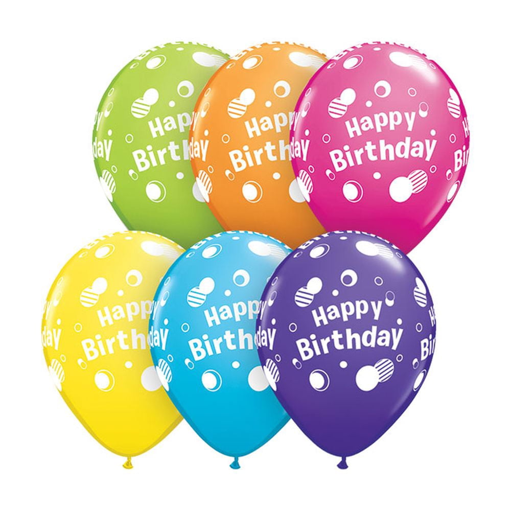 Burton & Burton 11" Birthday Polka Dots Pack/50 Balloons - Walmart.com