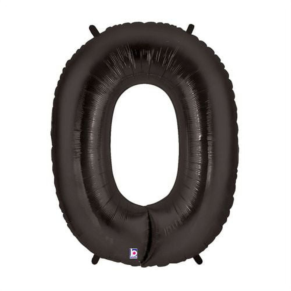 Burton & Burton 40" Number 0 Shape Black Balloon - Walmart Business ...
