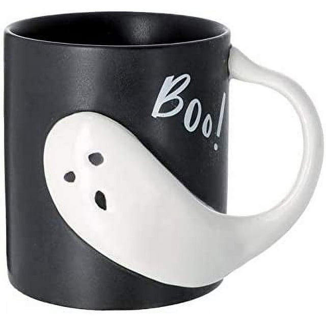 Burton+Burton Boo Ghost on Black Matte Coffee Mug - Walmart.com