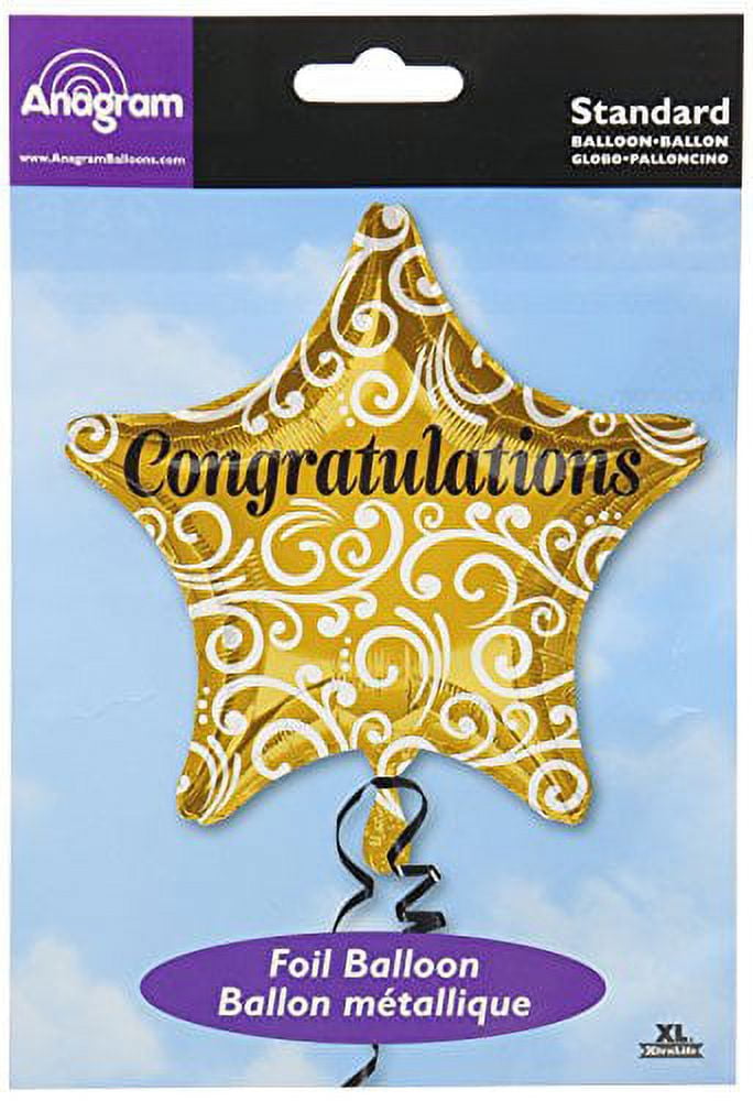 Burton & Burton Congratulations Gold Star Foilmylar Balloon - Walmart.com