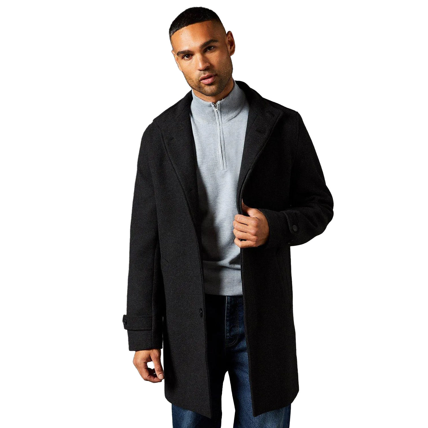 Burton Mens Signature Wool Blend Funnel Neck Coat - Walmart.com
