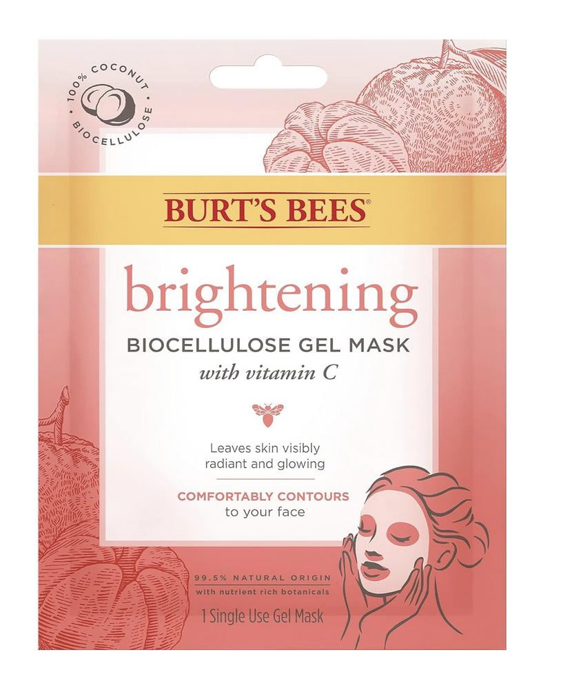 Burts Bees Brightening Biocellulose Gel Face Mask with Mandarin Extract ...