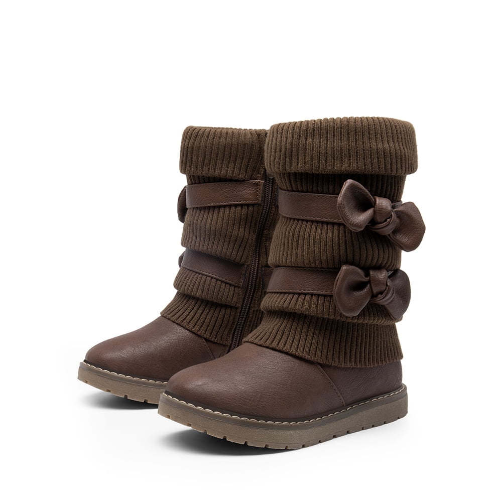 Burudani Girl's Winter Snow Boots Warm Walking Mid Calf Shoes KLOVE ...