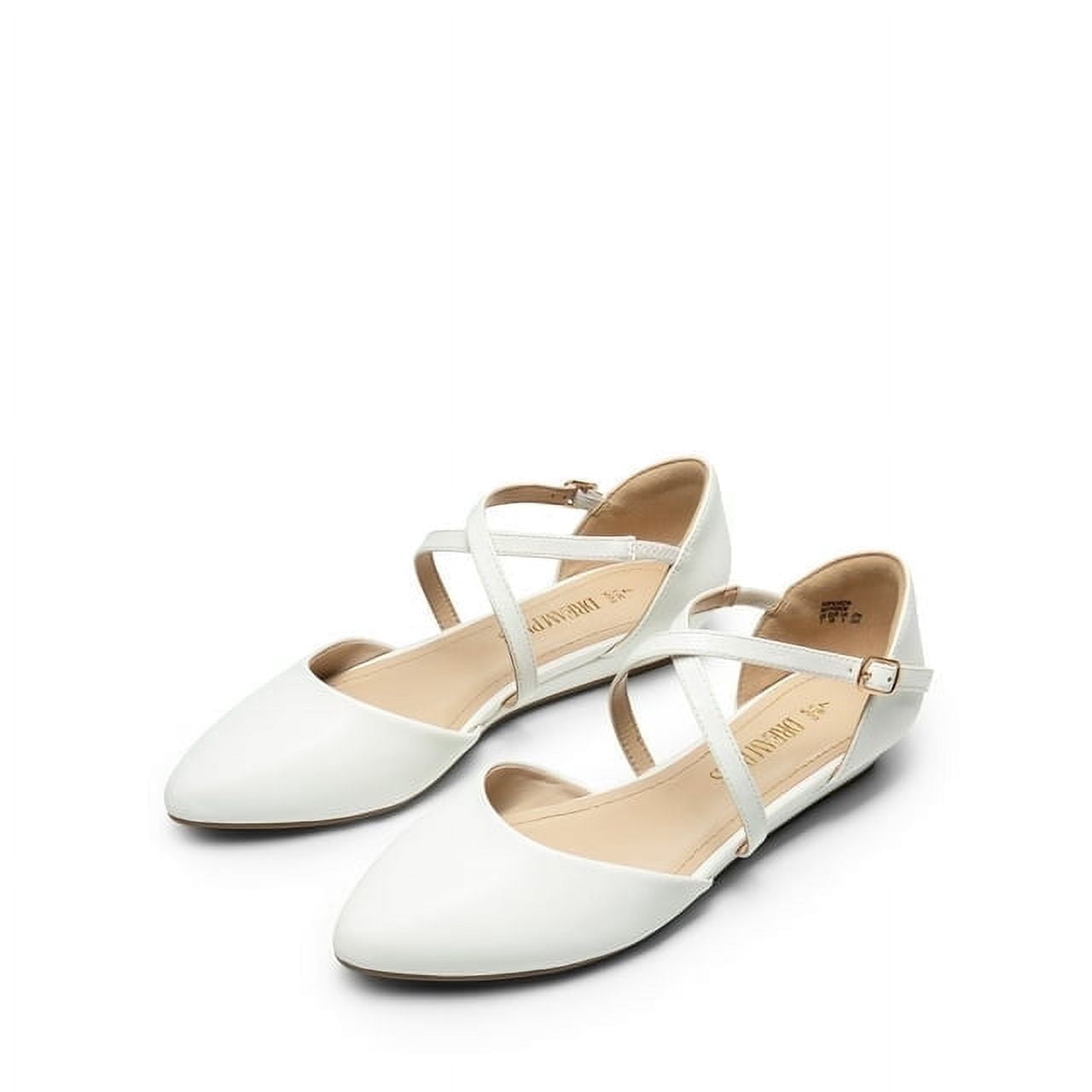 DREAM PAIRS Women's Pointed Toe Ballet Low Wedge Heeled Ankle Strap ...