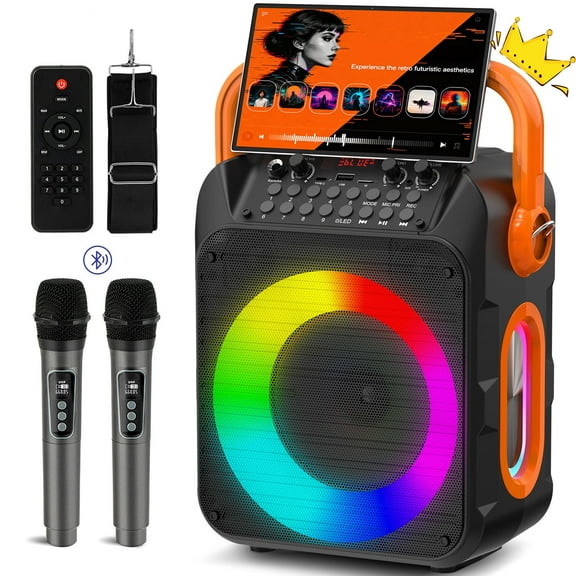 MOYLEAF Karaoke Machine Bluetooth Karaoke Speaker for Adults & Kids ...