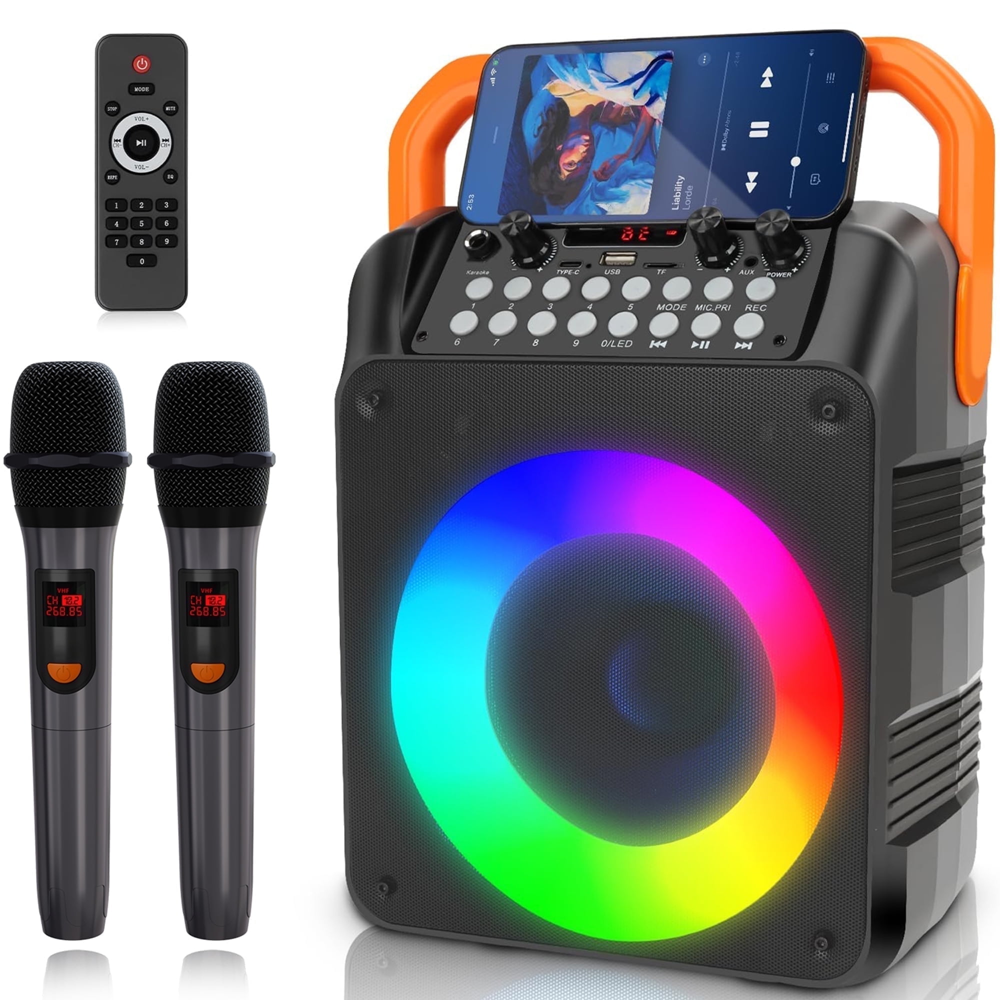 Burufy Karaoke Machine for Kids and Adult, Home Karaoke System with 2 ...