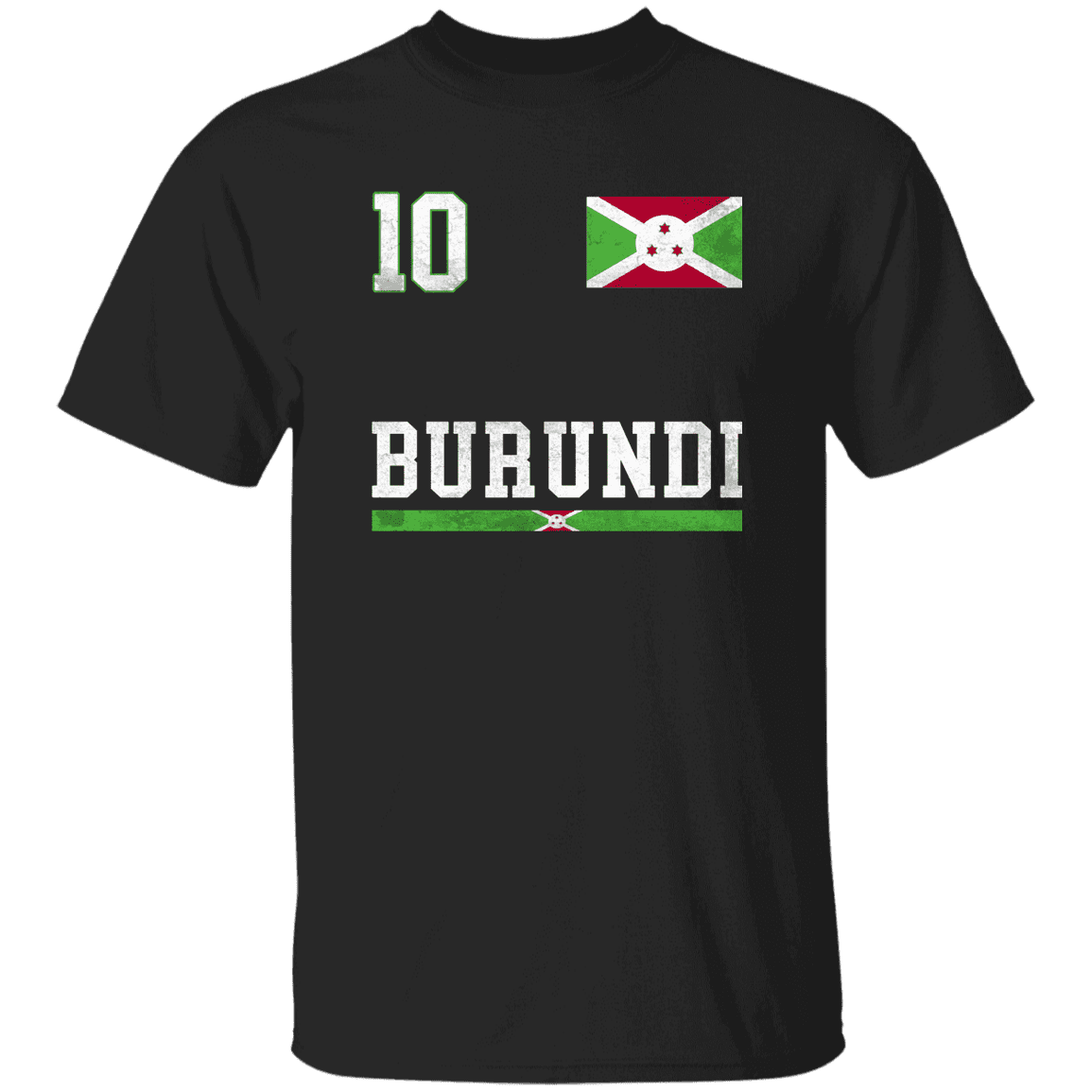 Burundi Flag Emblem Burundian Pride Proud Men Women Soccer Fan T-Shirt ...