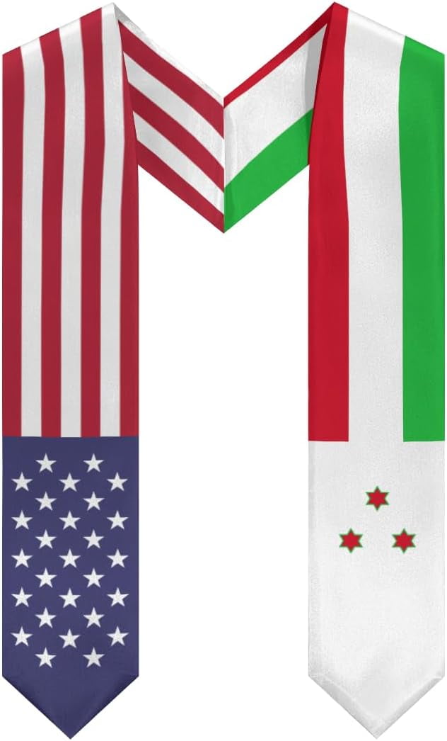 Burundi Mix United States Flag Graduation Stole Sash For Study Aboard ...