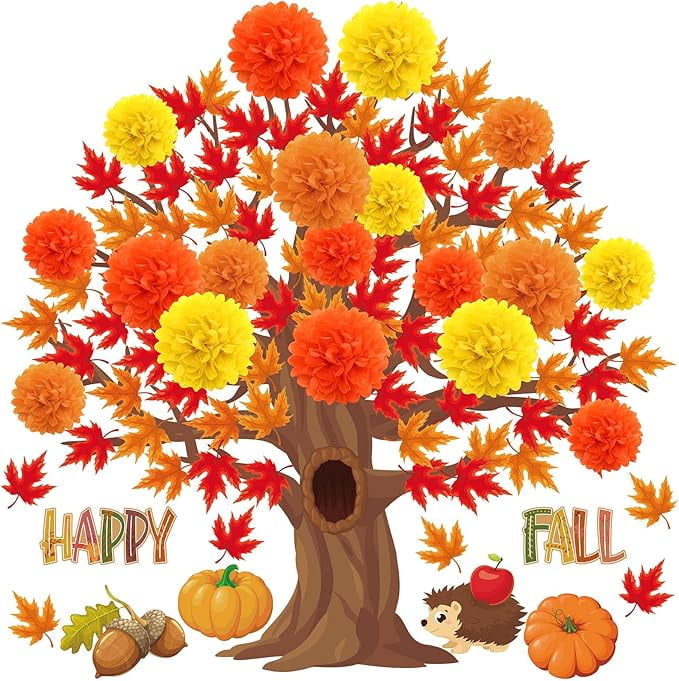 Buryeah 91 Pieces Spring 3D Big Bulletin Board Tree Decoration Set ...