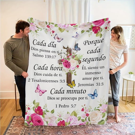 Buryeah Spanish Christian Blanket Soft Inspirational Bible Verse Throw ...