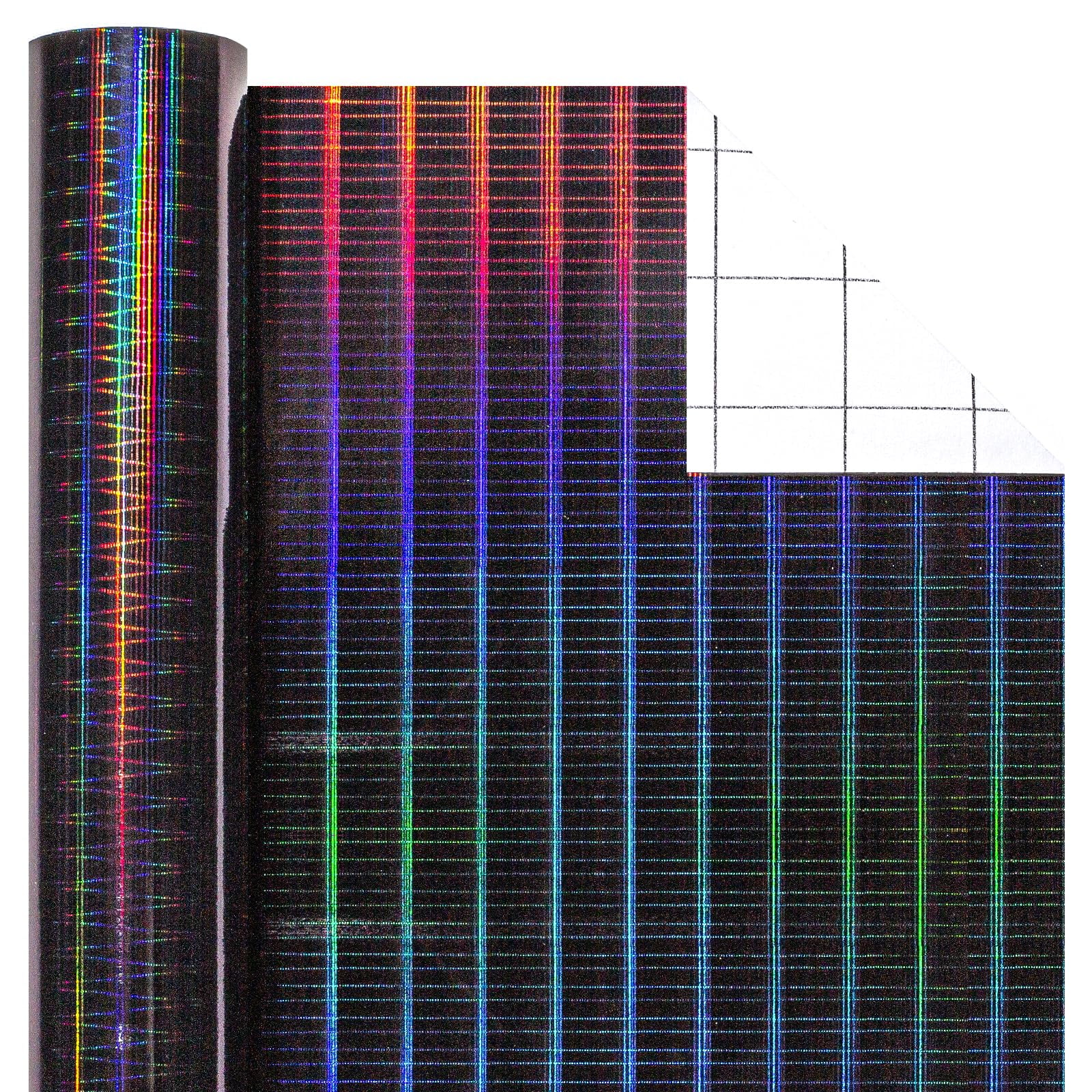 Burymento Black Holographic Wrapping Paper Roll-17 IN×32.8 FT 1 Roll ...