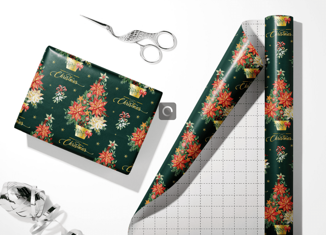 Burymento Green Christmas Wrapping Paper, Gold Foil Emerald Green ...