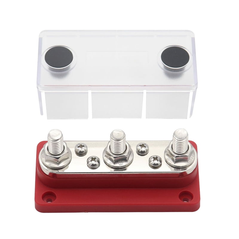 Bus Bar Box 4 Terminal Studs 48V 300A Organizer Box M8 High Current Busbar Cable Organizer Box ...