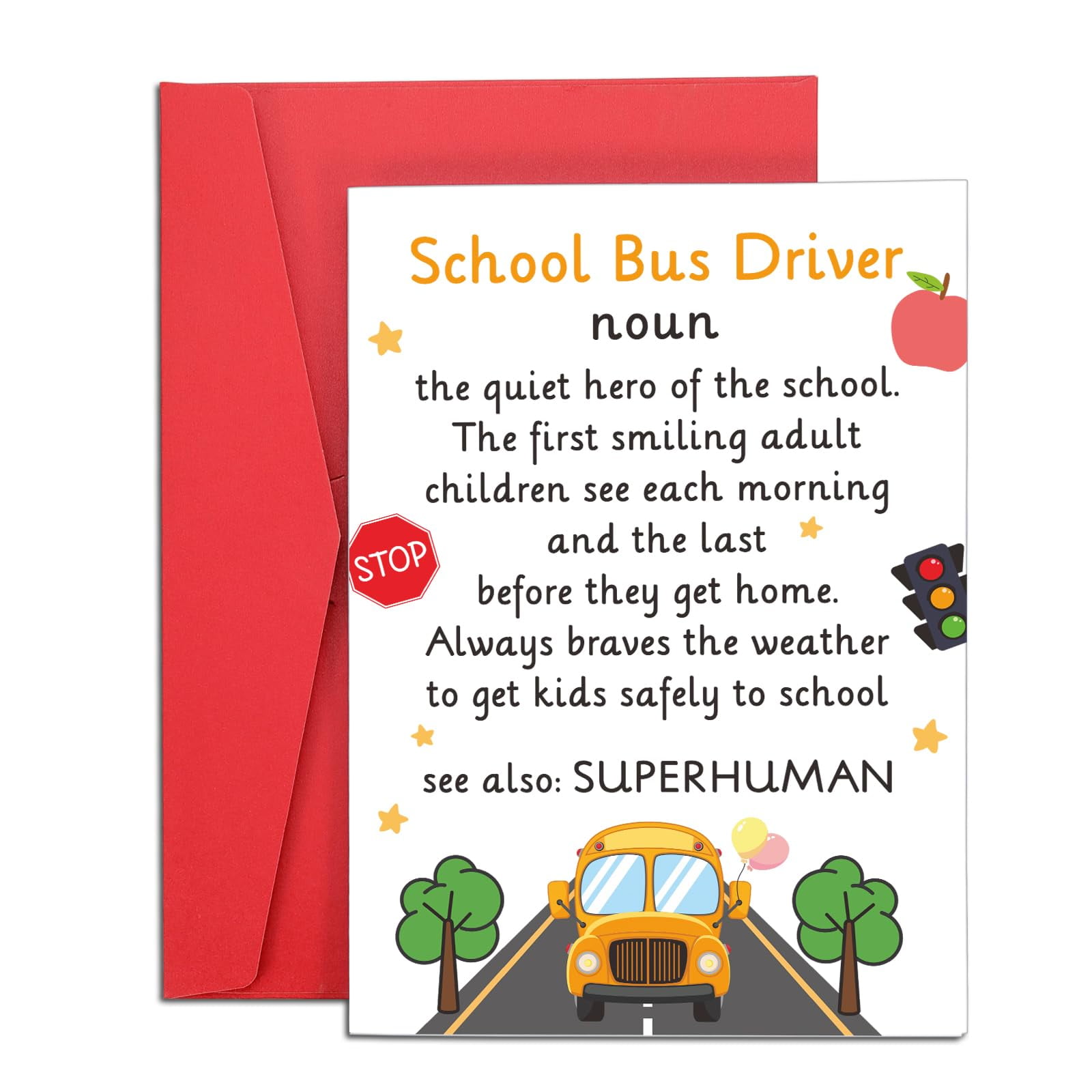 Bus Card, Bus Appreciation Card, Bus Card for Women Men, Thank You ...