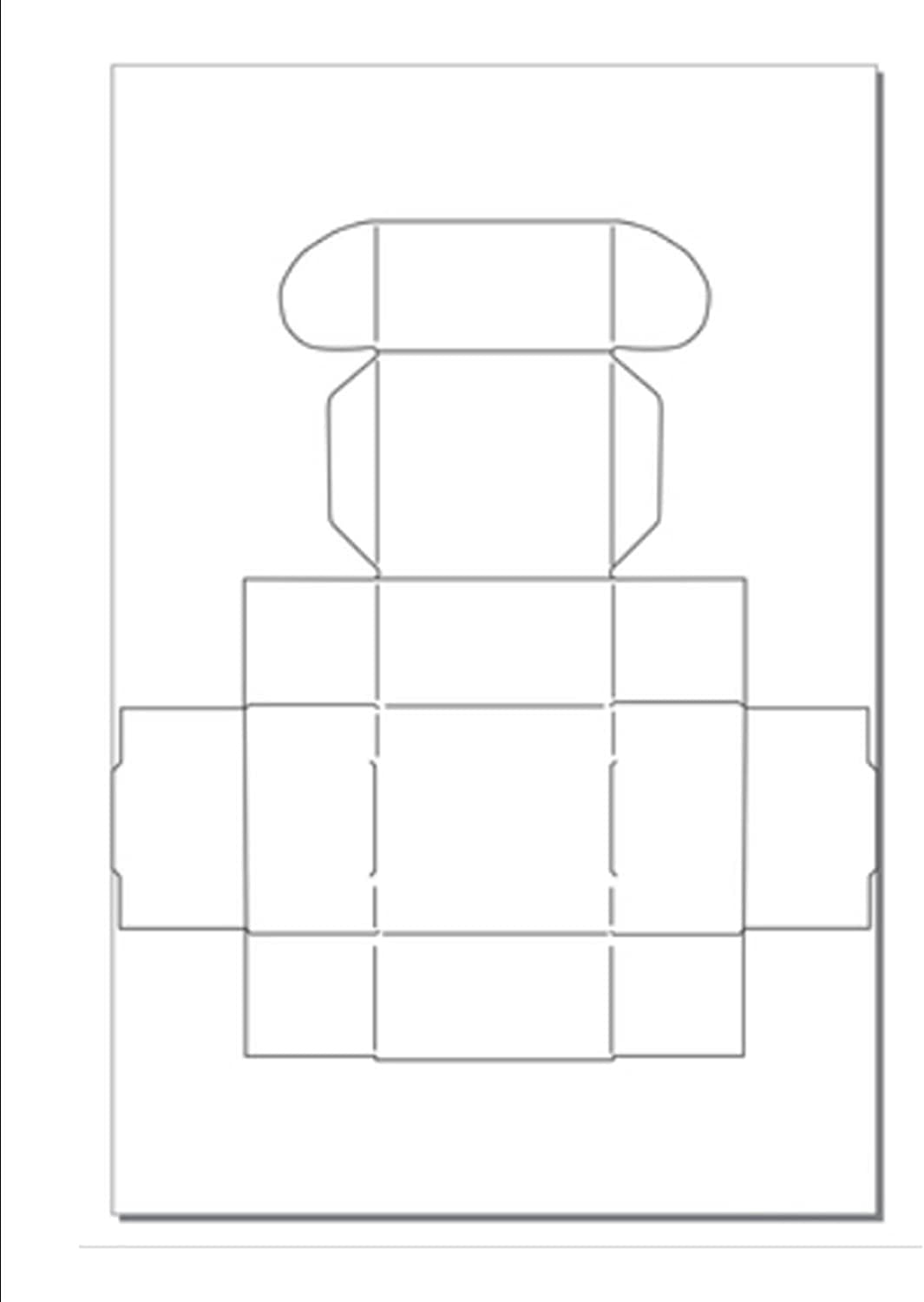 Bus Card Box (3-3/4"x 3-5/8"x 2"), Di-Cut on 18"x12" White 14pt C1S Cvr ...